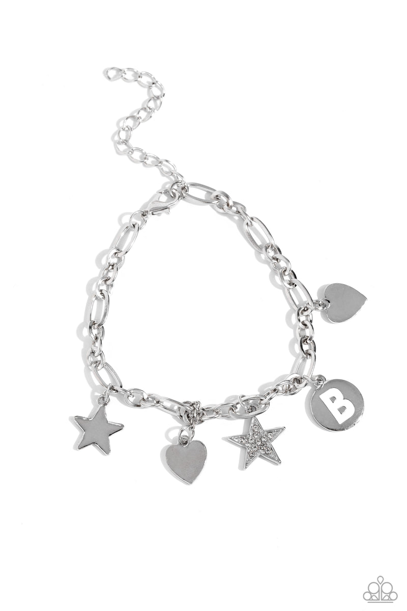 Legacy Letters - White - B Bracelet - Paparazzi Accessories ...