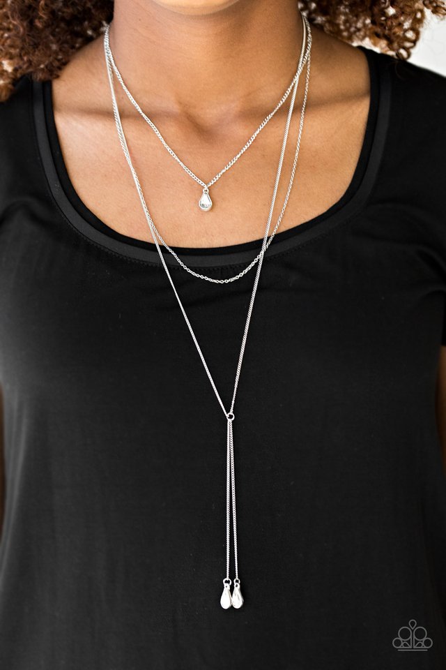 Typhoon Shimmer - White Necklace - Paparazzi Accessories ...